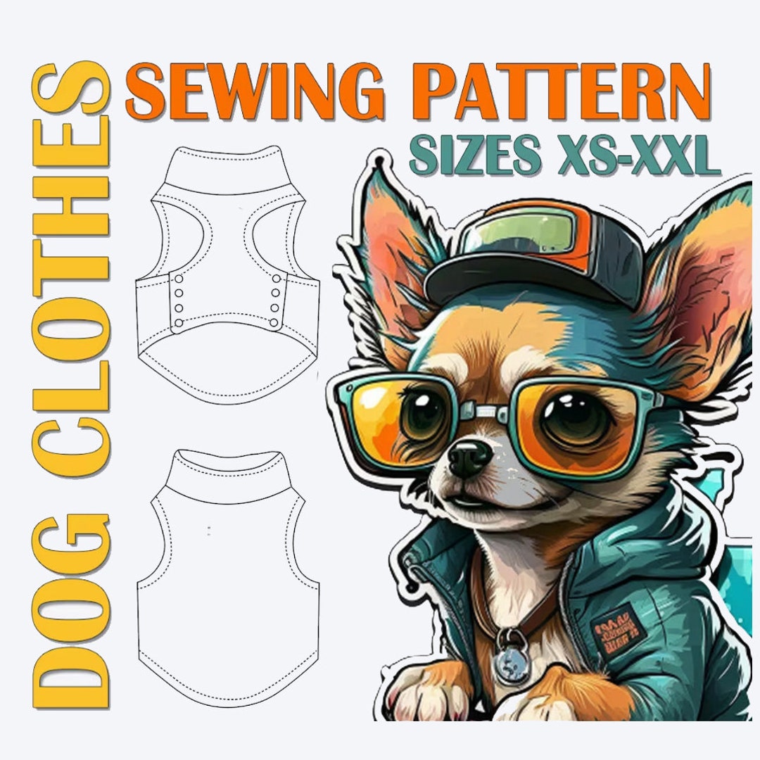Dog Vest Sewing Pattern for XS-2XL Sizes Video Tutorial Pet Clothes ...