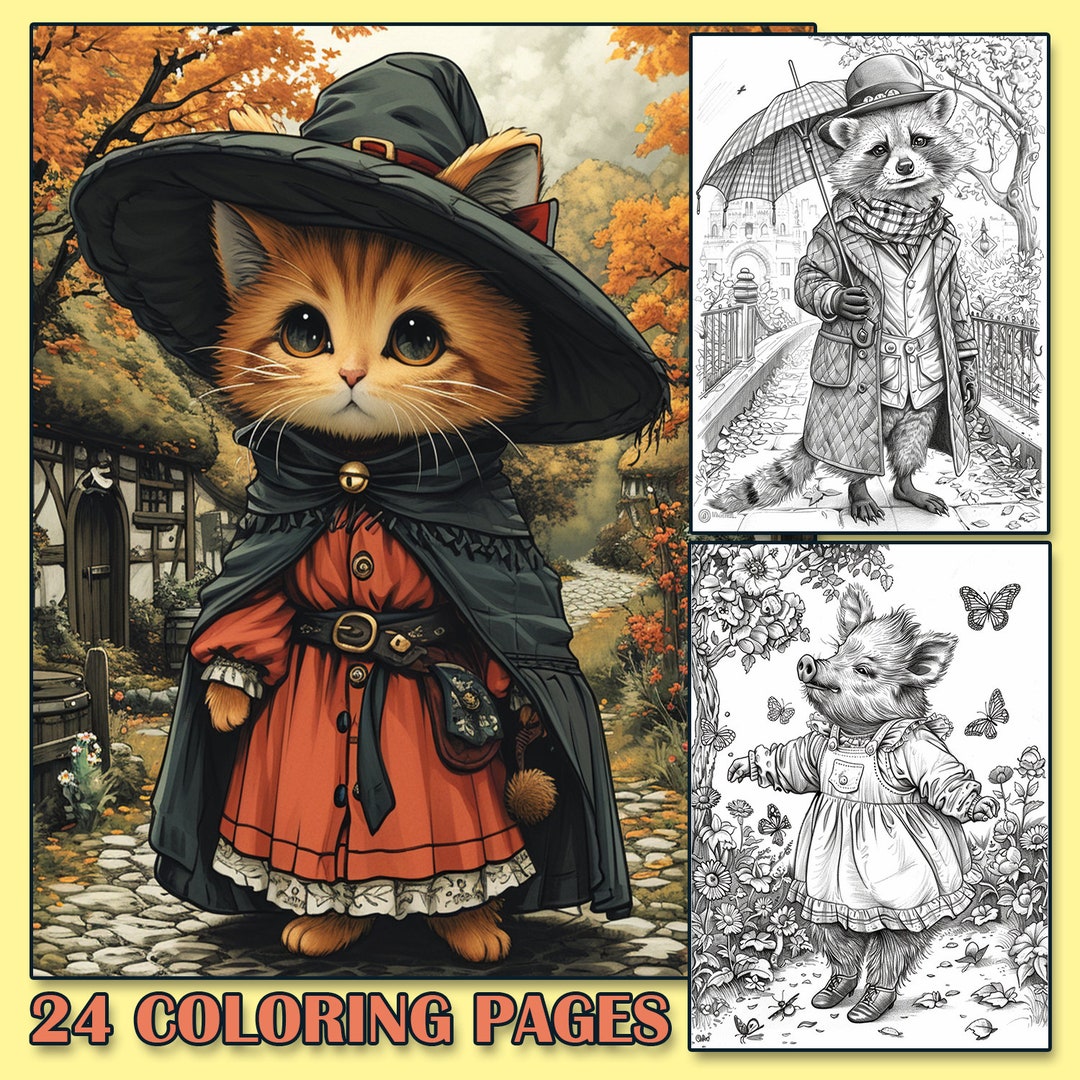 24 Fantasy Animals Coloring Book, Printable PDF, Coloring Pages ...