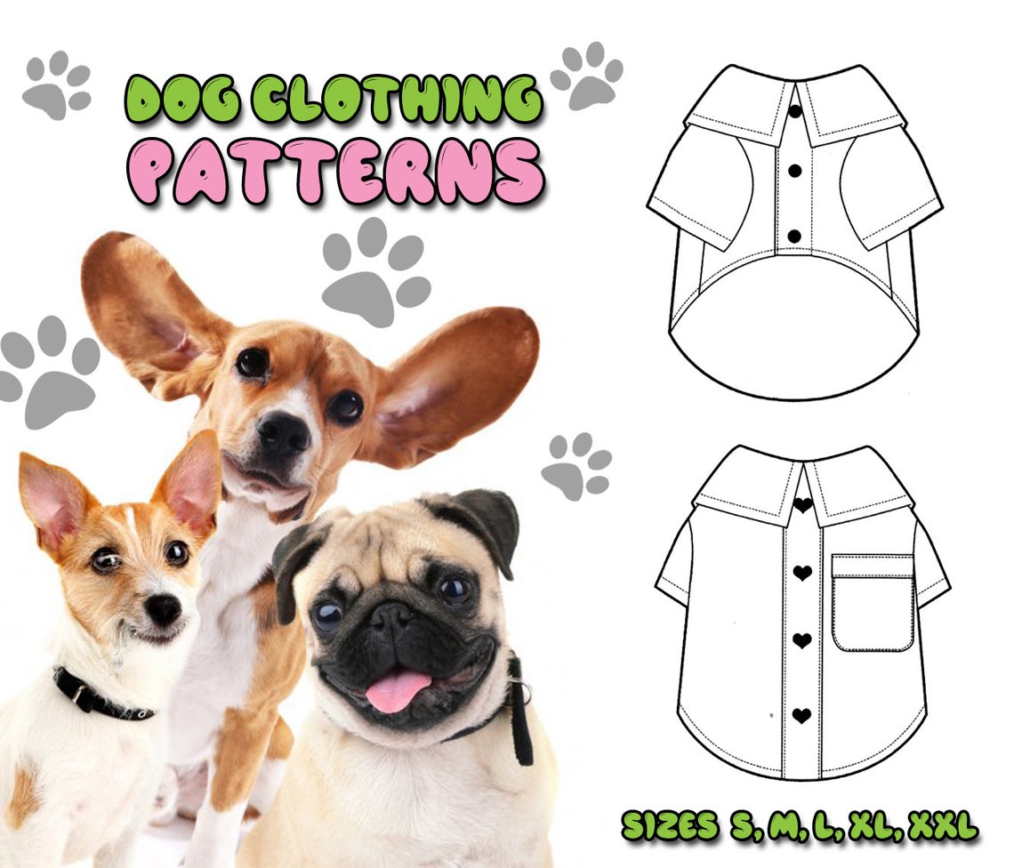 Dog Shirt Pattern for S M L XL XXL Sizes Printable PDF - Etsy