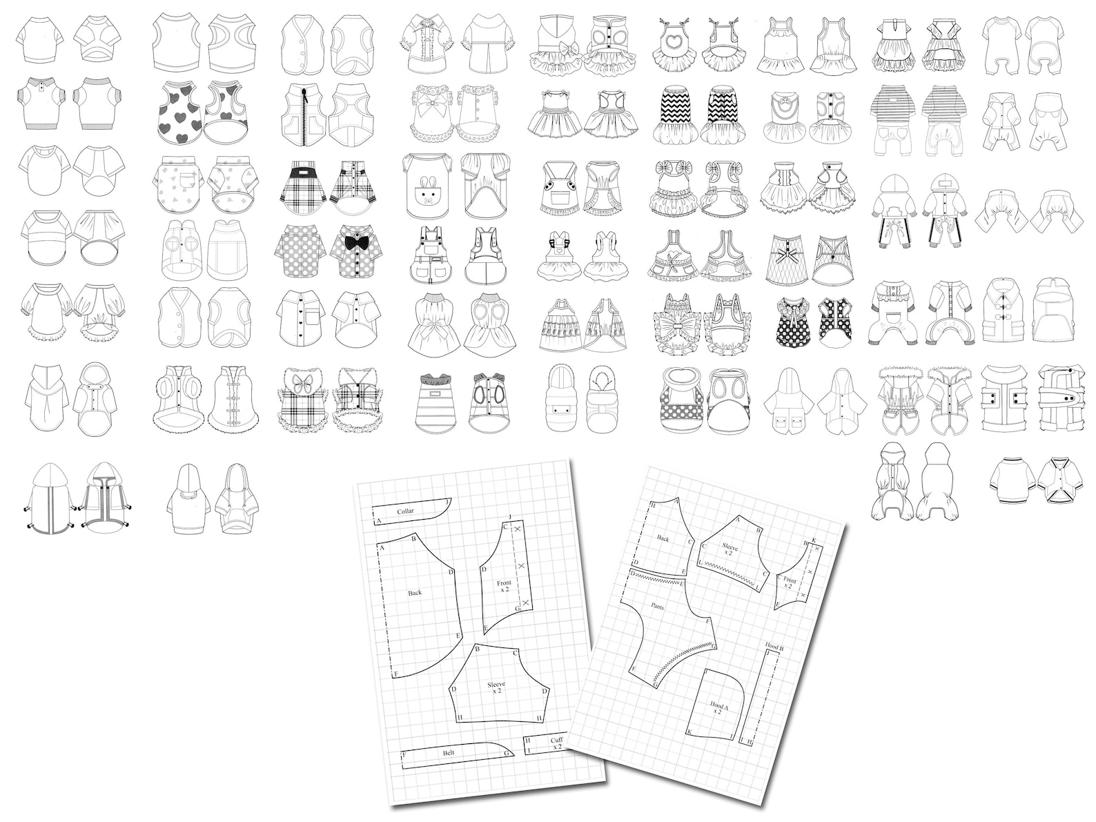 55 Dog and Cat Clothes Sewing Patterns: DIY Pet Apparel (digital ...