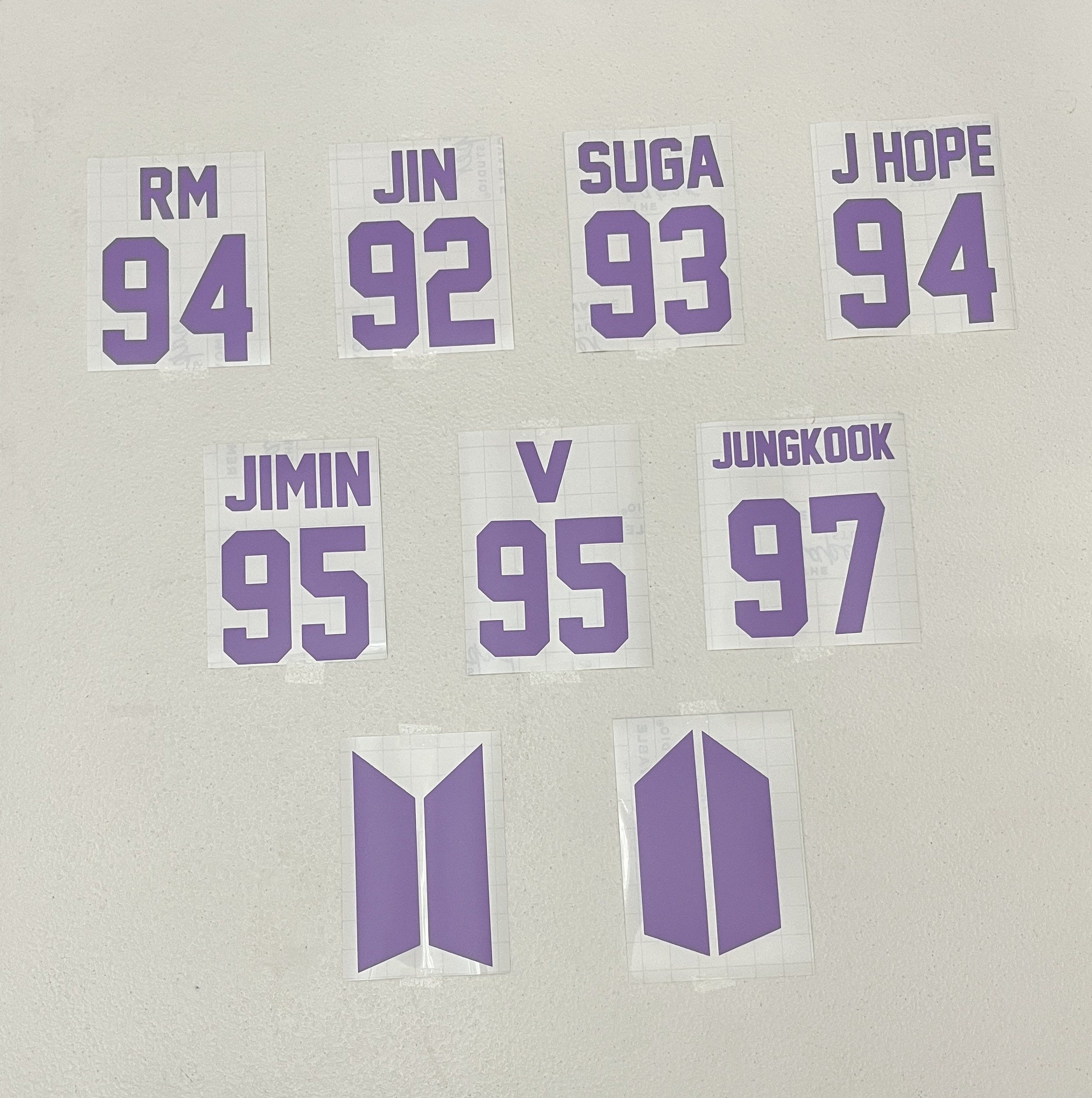 BTS Name Number and Logos Decals Unofficial - Etsy
