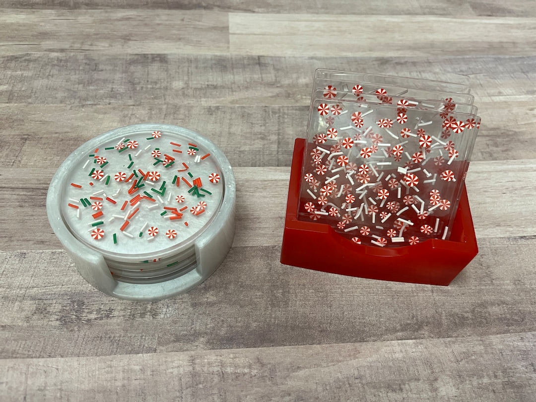 Handmade Resin Holiday Coaster Sets - Etsy