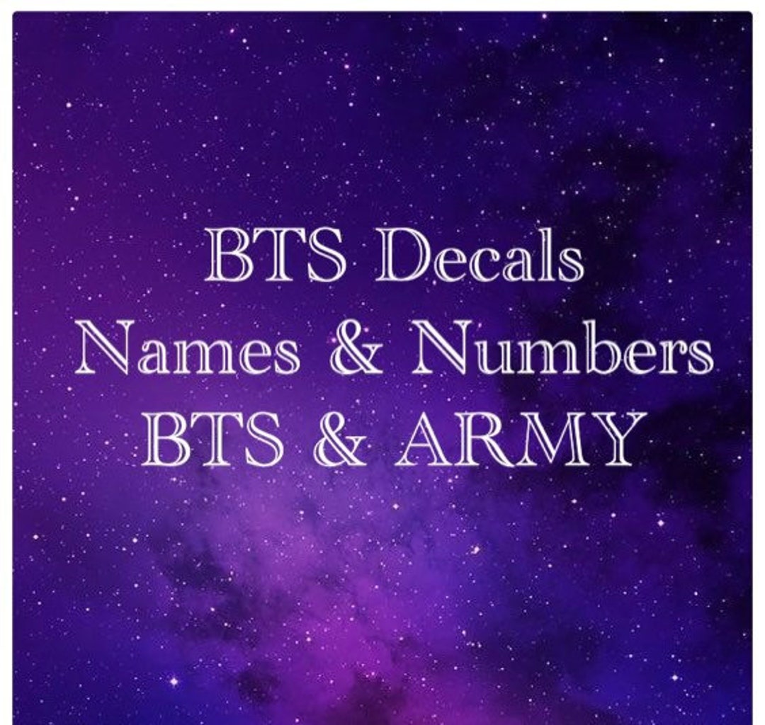 BTS Name, Number and Logos Decals Unofficial - Etsy
