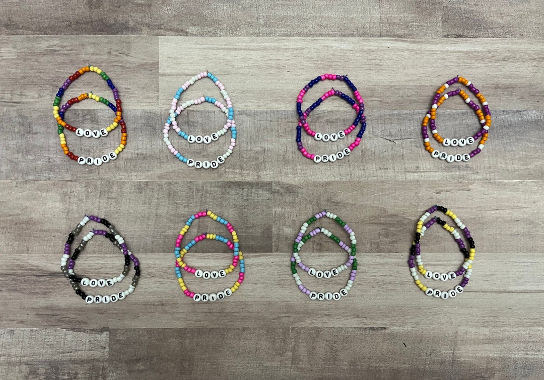 LGBTQ+ Pride Flag Color Bracelets - Etsy