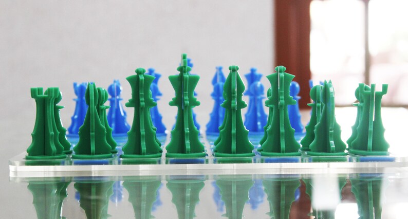 Handmade Elegant Chess Set Blue and Green Chess Set Handmade - Etsy
