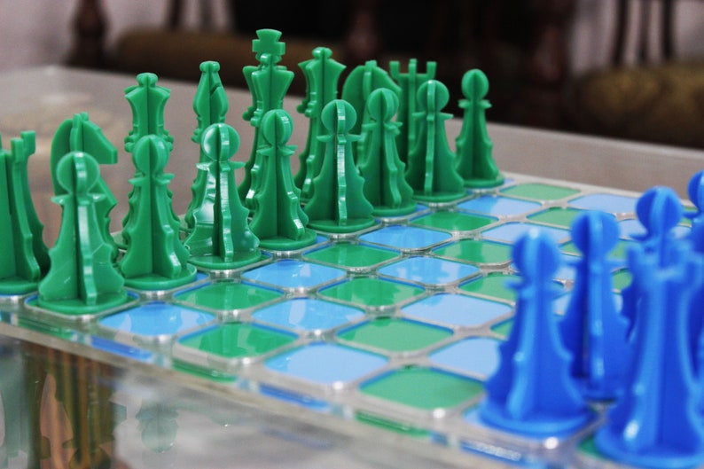Handmade Elegant Chess Set Blue and Green Chess Set Handmade - Etsy