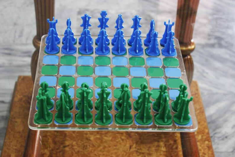 Handmade Elegant Chess Set Blue and Green Chess Set Handmade - Etsy