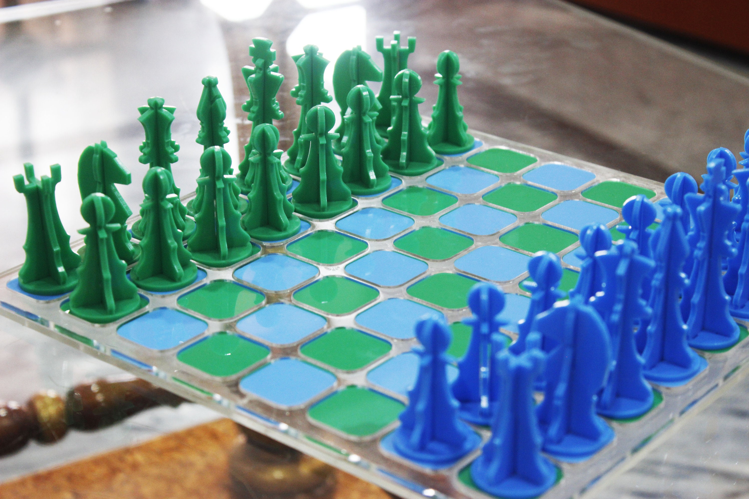 Handmade Elegant Chess Set Blue and Green Chess Set Handmade - Etsy