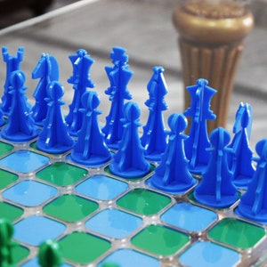 Handmade Elegant Chess Set Blue and Green Chess Set Handmade - Etsy