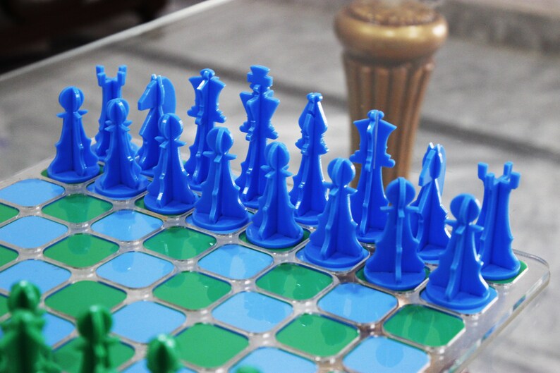 Handmade Elegant Chess Set Blue and Green Chess Set Handmade - Etsy
