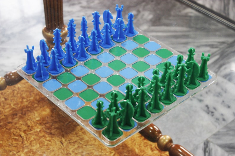 Handmade Elegant Chess Set Blue and Green Chess Set Handmade - Etsy
