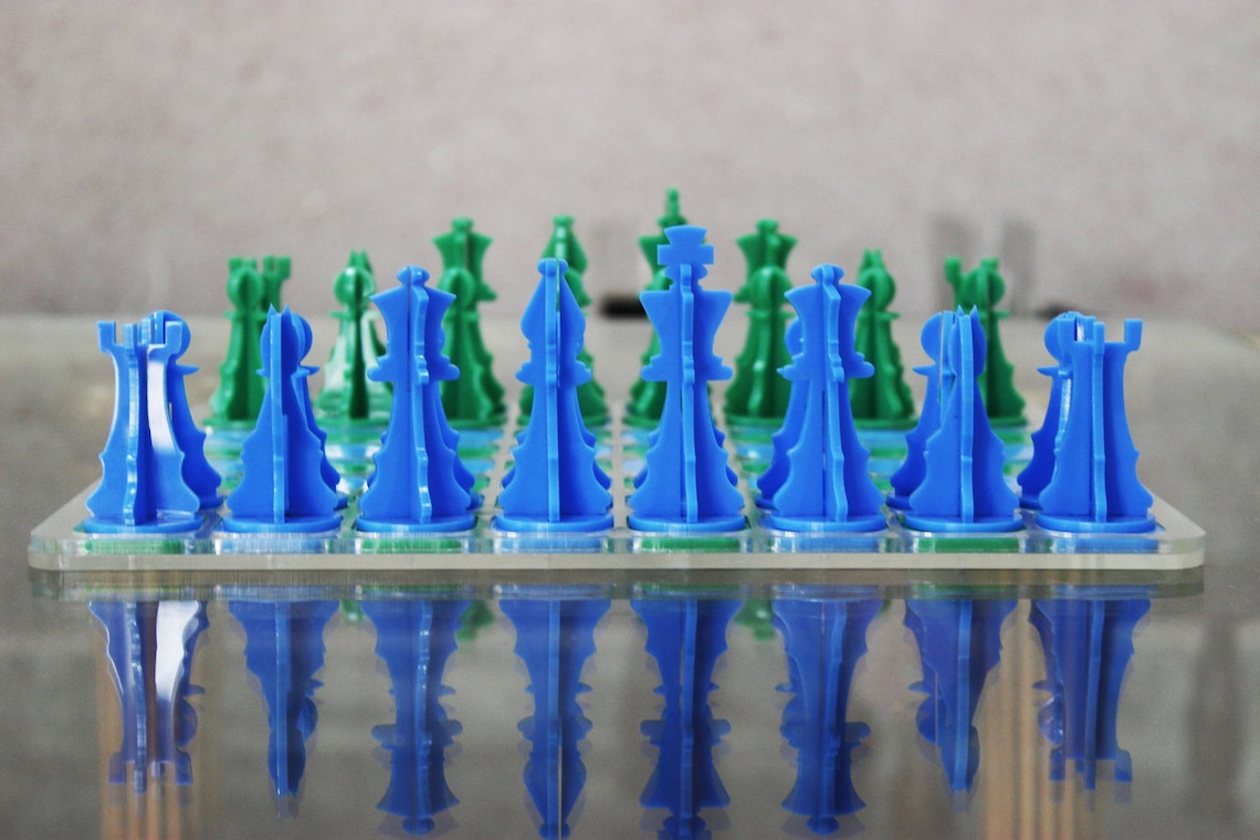 Handmade Elegant Chess Set Blue and Green Chess Set Handmade - Etsy
