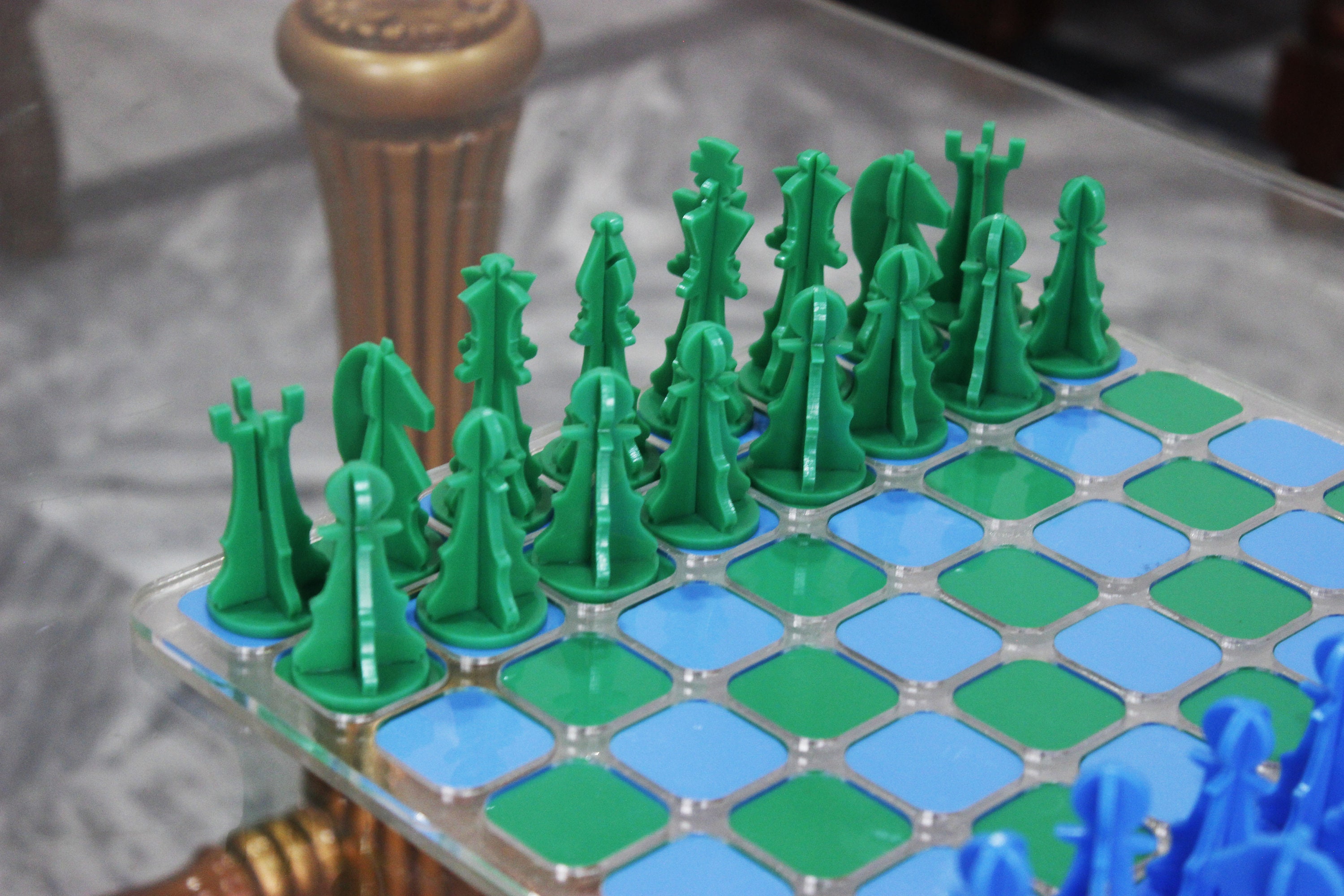 Handmade Elegant Chess Set Blue and Green Chess Set Handmade - Etsy