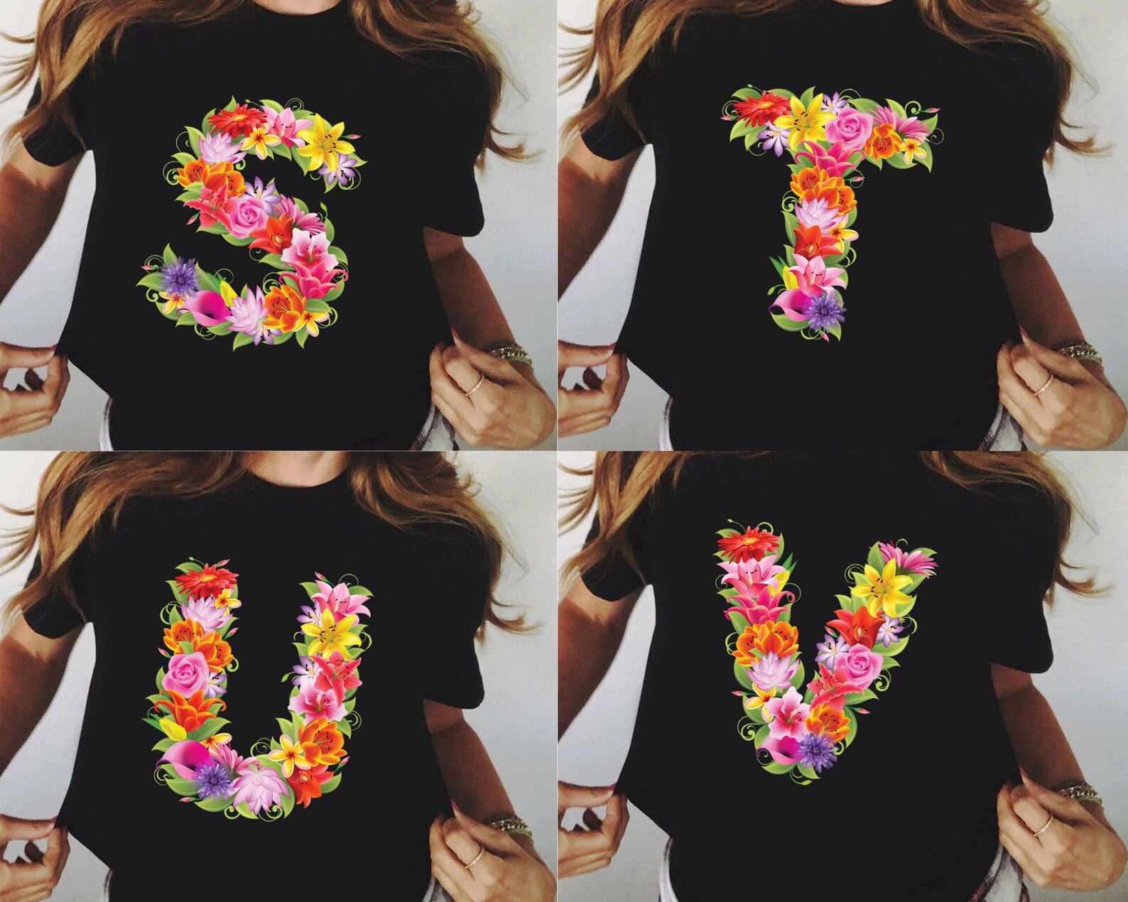 Monogram Initials Custom Printed T-shirt Embroidery Design | Etsy