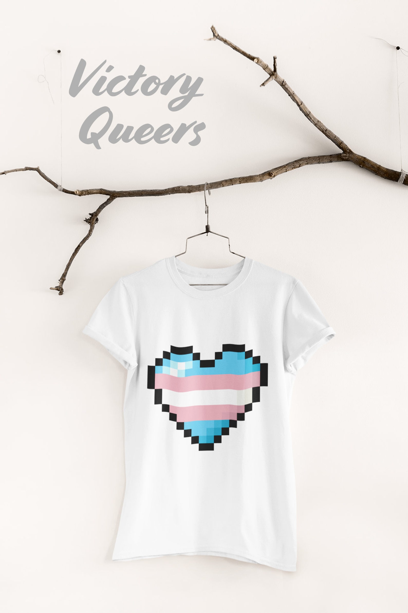 Trans Flag Giant Pixel Heart T-shirt Transgender Pixel Art - Etsy UK