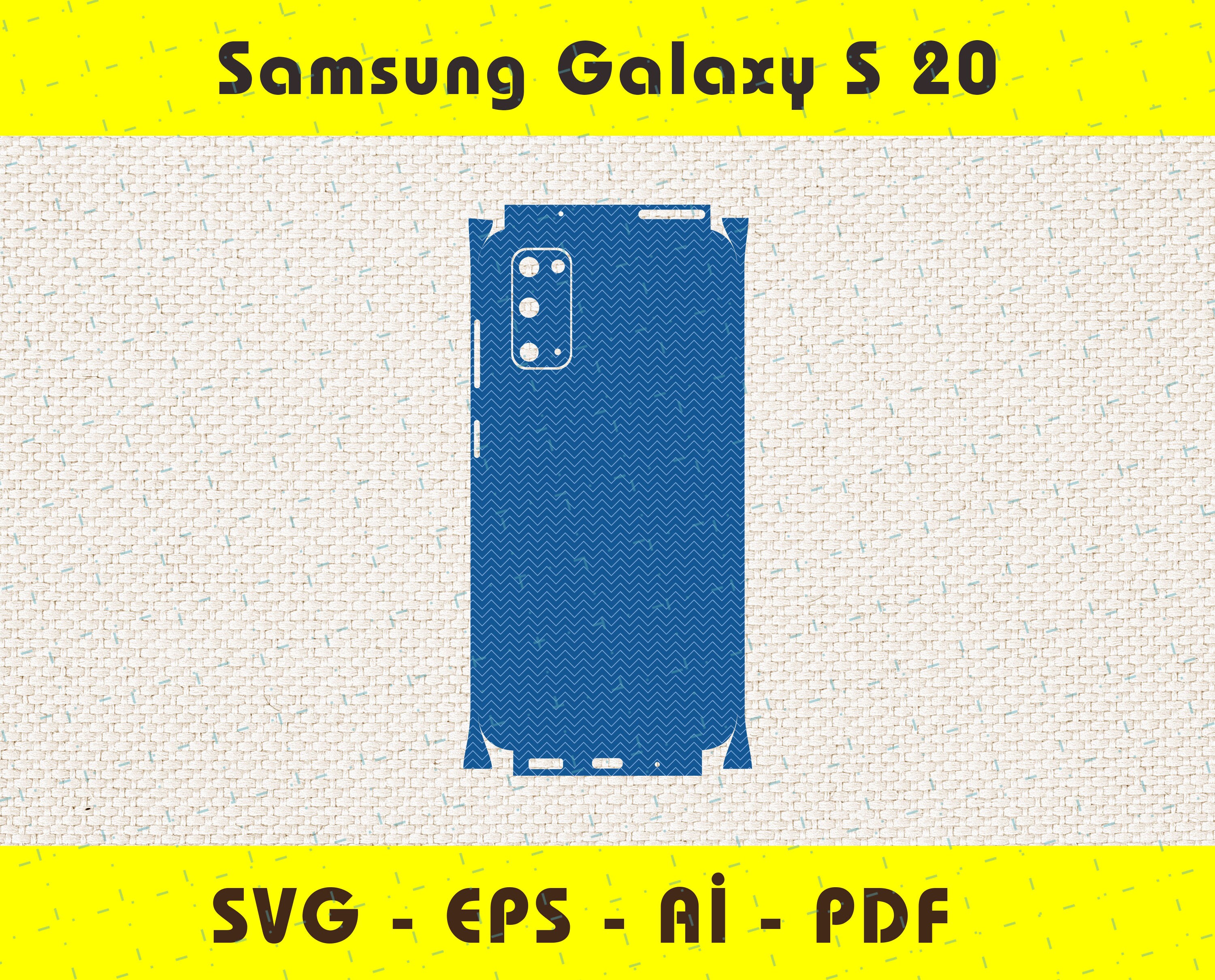 Samsung Galaxy S20 Full Wrap Skin Cutting Template SVG, EPS, Aİ, Pdf, Silhouette, Cricut Vector ...