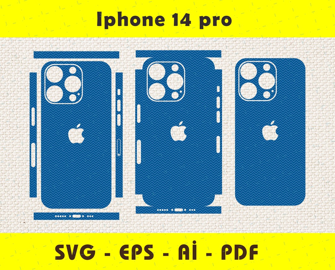 IPhone 14 Pro Full Wrap Skin Template - Etsy