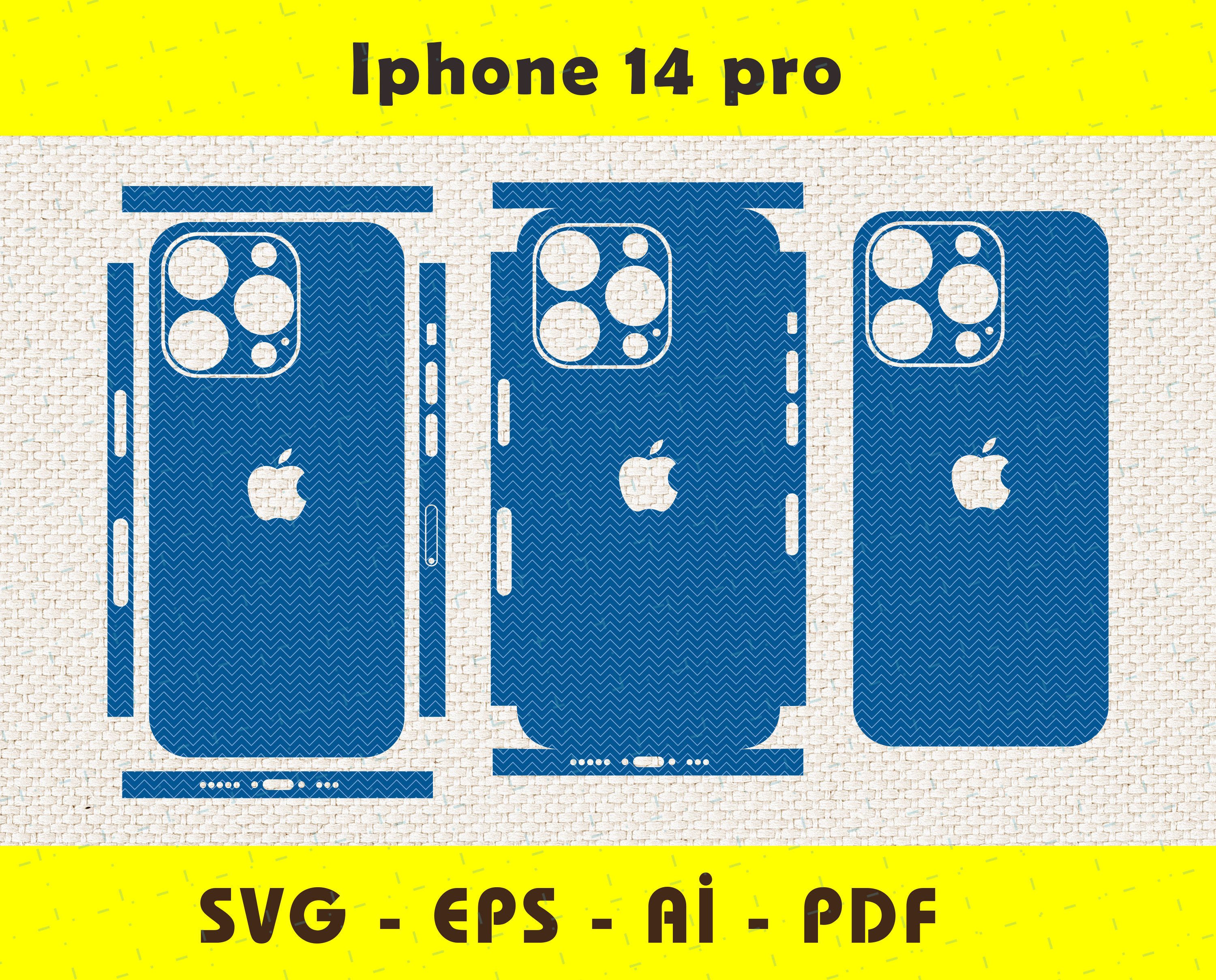 IPhone 14 Pro Full Wrap Skin Template - Etsy