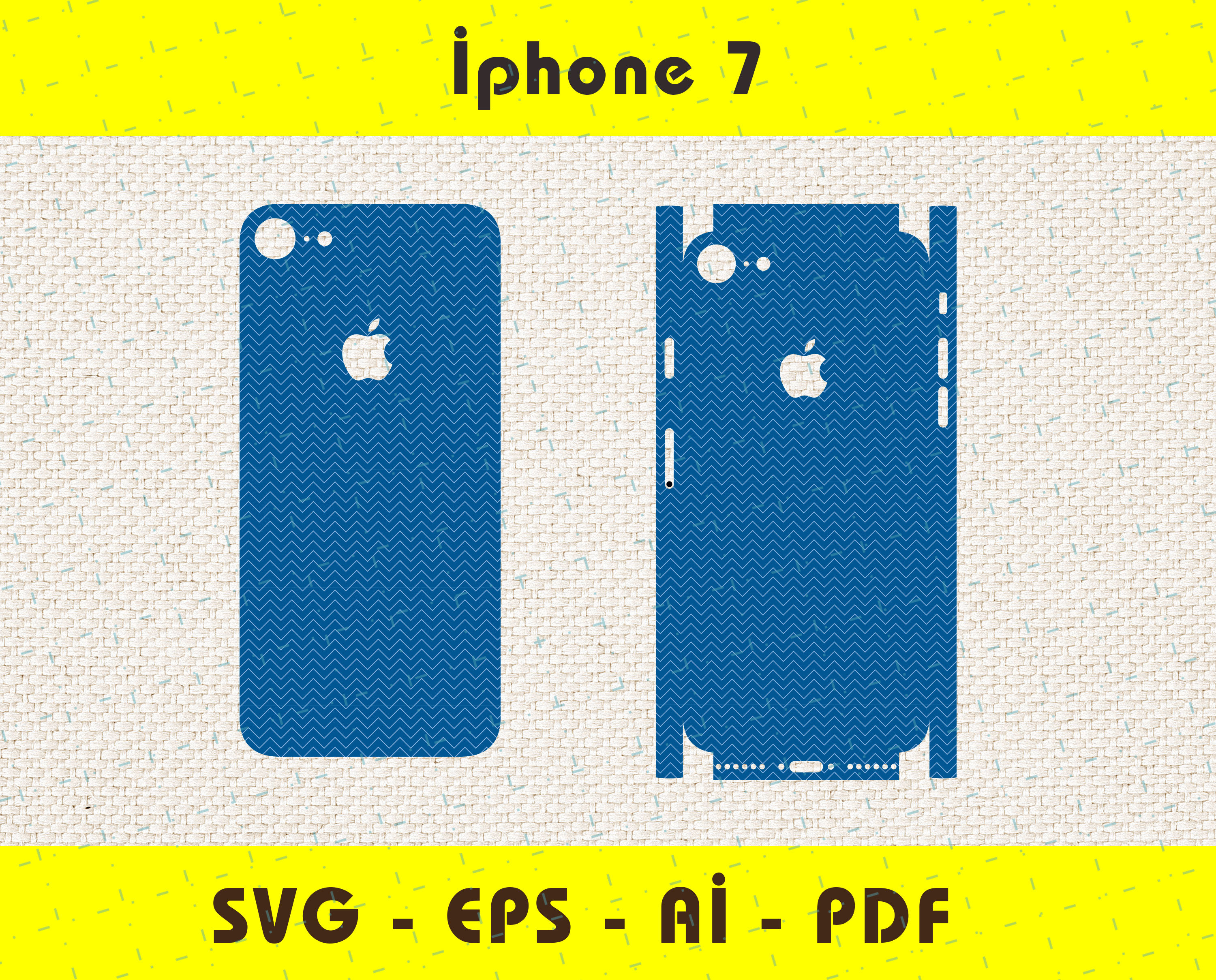 IPhone 7 Full Wrap Skin Cutting Template SVG, EPS, Aİ, Pdf, Silhouette ...