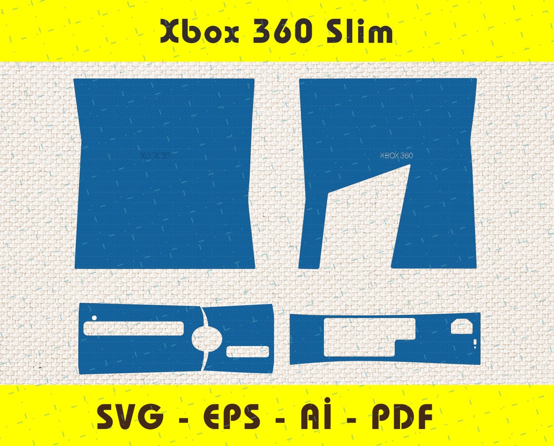 Xbox 360 Slim Skin Full Wrap Skin Cutting Template SVG, EPS, Aİ, Pdf ...
