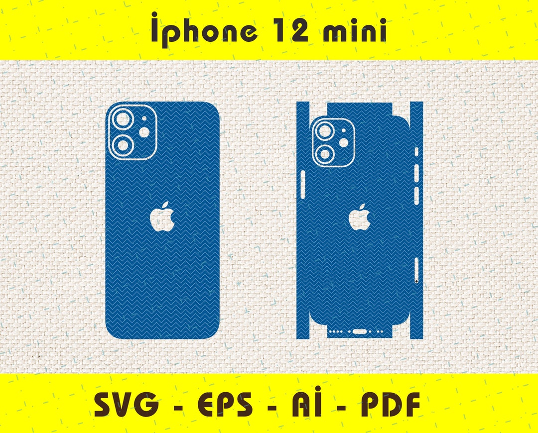 IPhone 12 Mini Full Wrap Skin Cutting Template SVG, EPS, Aİ, Pdf ...