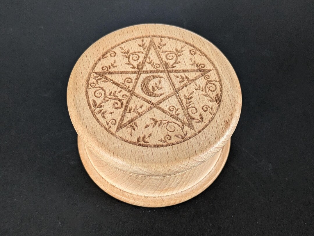 Wooden Grinder With Pentacle for Herbs. Spells, Wiccan. - Etsy