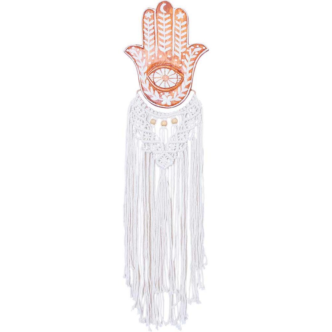 Hasma Hand and Macrame Wall Hanger. 9"x35" Fatima - Etsy
