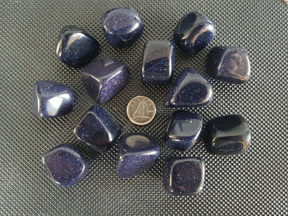 Blue Goldstone Tumbled Crystal 1pc. - Etsy Canada