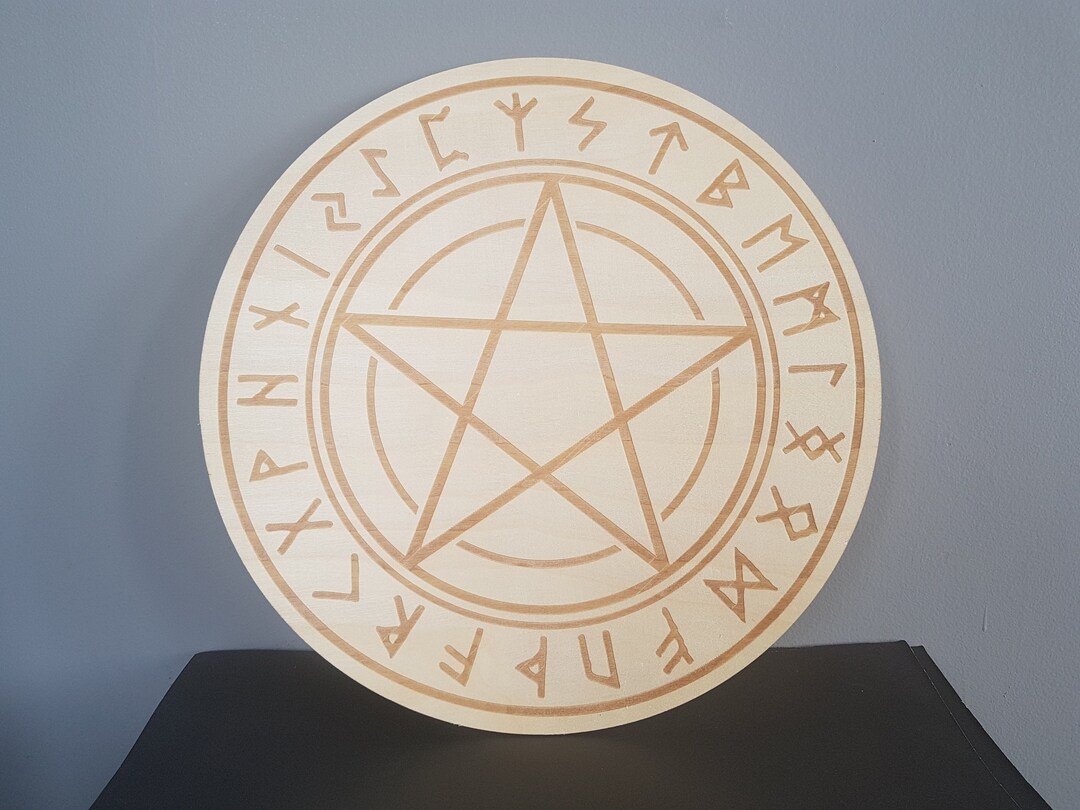 Runes Symbols Pentacle Grid. Wood Board 12inch. - Etsy