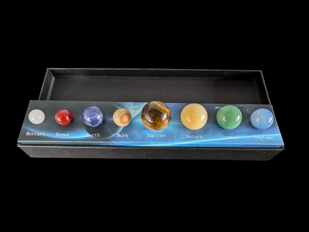 GEMSTONE SPHERE-8 PLANETS Solar System With Gift Box 2X9L - Etsy UK