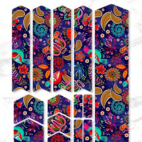 Birds & Flowers Pattern Bike Frame Stickers Bicycle Frame - Etsy