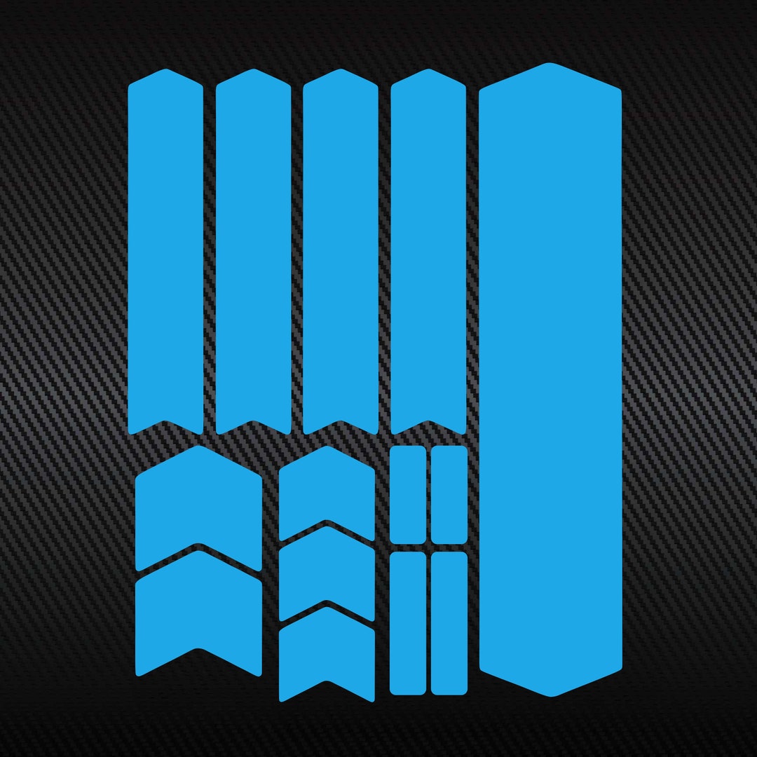 MATTE Sky Blue Bicycle Frame & Fork Protector Decals Set, Mtb Bike ...