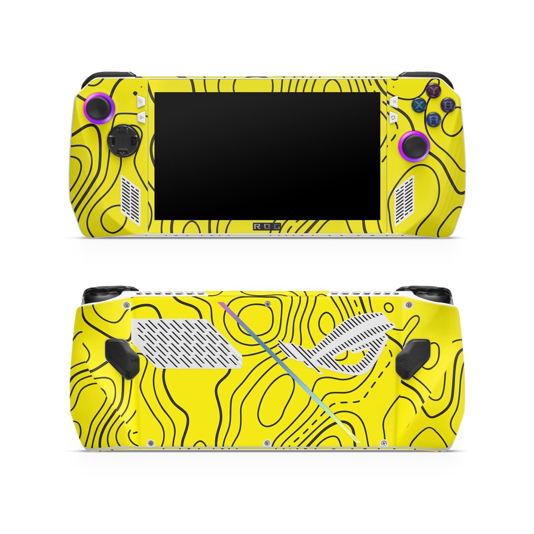 Yellow Topography Rog Ally Skin, Skins for Asus Rog Ally, Topographic ...