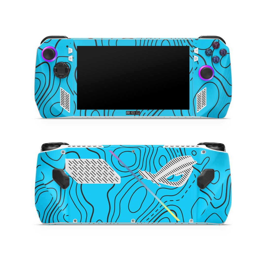 Blue Topography Rog Ally Skin, Skins for Asus Rog Ally, Topographic Map ...