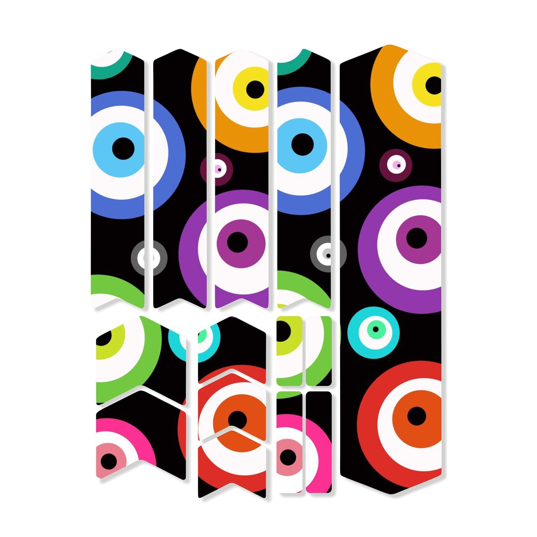 Colourful Devil Eyes Bicycle Frame Fork Protector Decals, Mtb ...