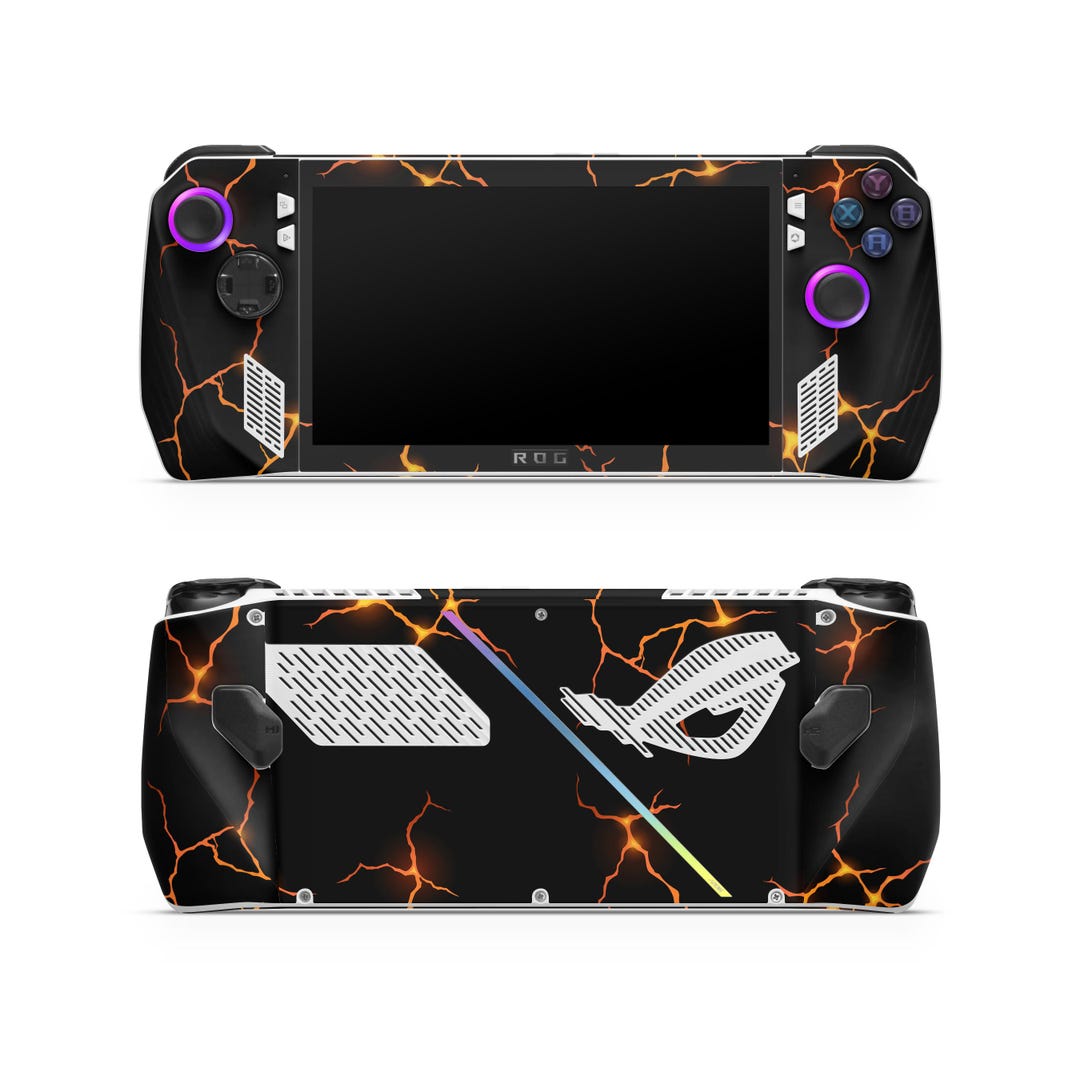 Orange Lightnings Rog Ally Skin, Skins for Asus Rog Ally, Abstract ...