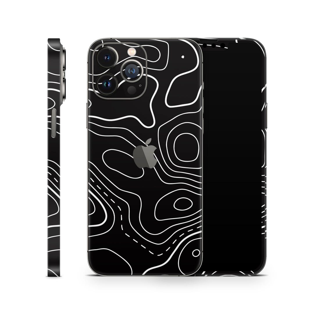 Topographic Map Protective Skin for Apple iPhone 17 16 15 14 13 12 Pro ...