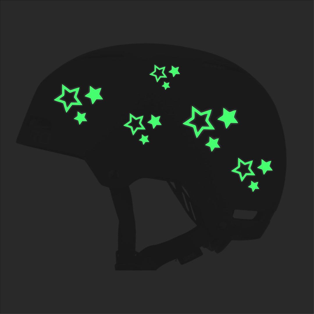 Glow in the Dark STARS Helmet Stickers - Vinyl Decals for Bicycle ...