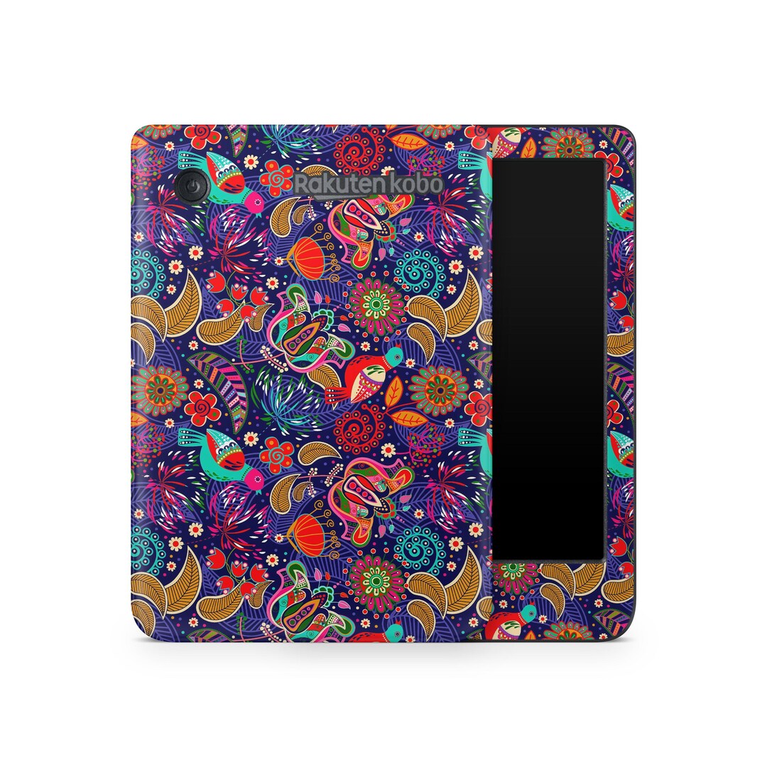 Birds & Flowers Kobo Protective Skin, Kobo Cover Vinyl Wrap, Kobo ...