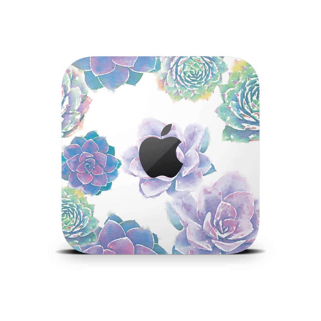 Purple Flowers Mac Mini Skin, Mac Mini Decorative Wrap, Floral Pattern ...