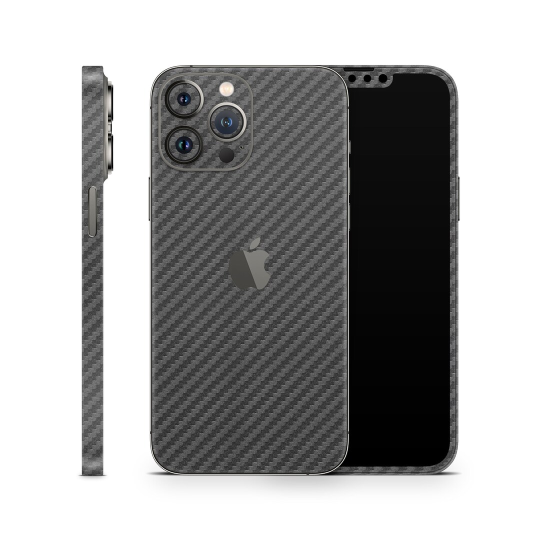 Gun Metal CARBON Protective Skin for Apple iPhone 17 16 15 14 13 12 11 ...