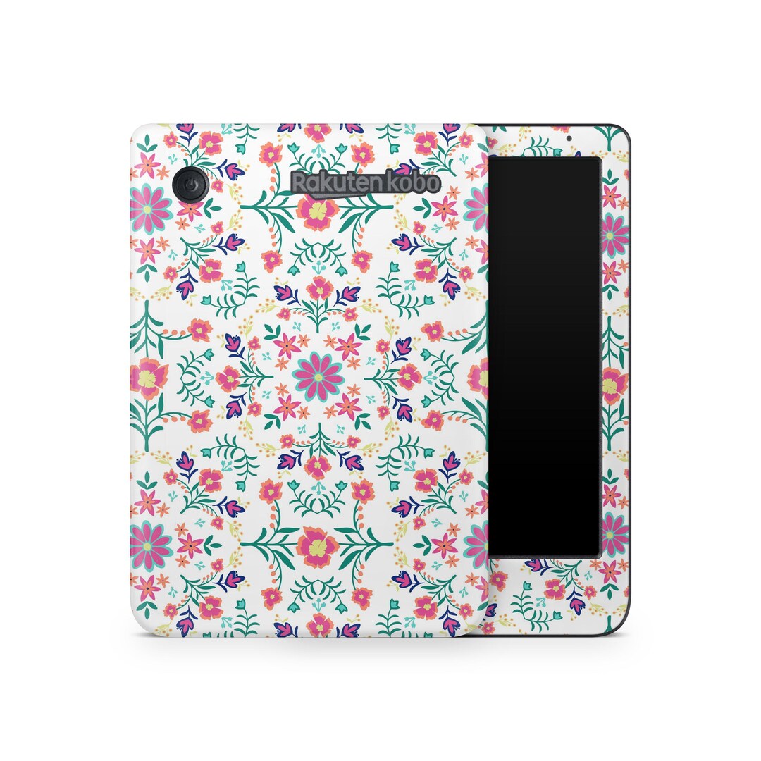 Floral Mosaic Kobo Protective Skin, Kobo Cover Vinyl Wrap, Kobo Ereader ...