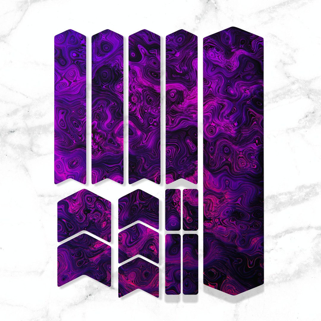 Purple Swirl Bicycle Frame Fork Protector Decals, Mtb Protection Guard ...