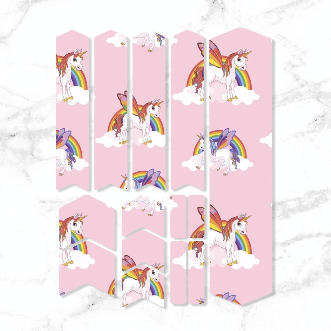 Kawaii Unicorns Bicycle Frame Fork Protector Decals, Mtb Protection ...