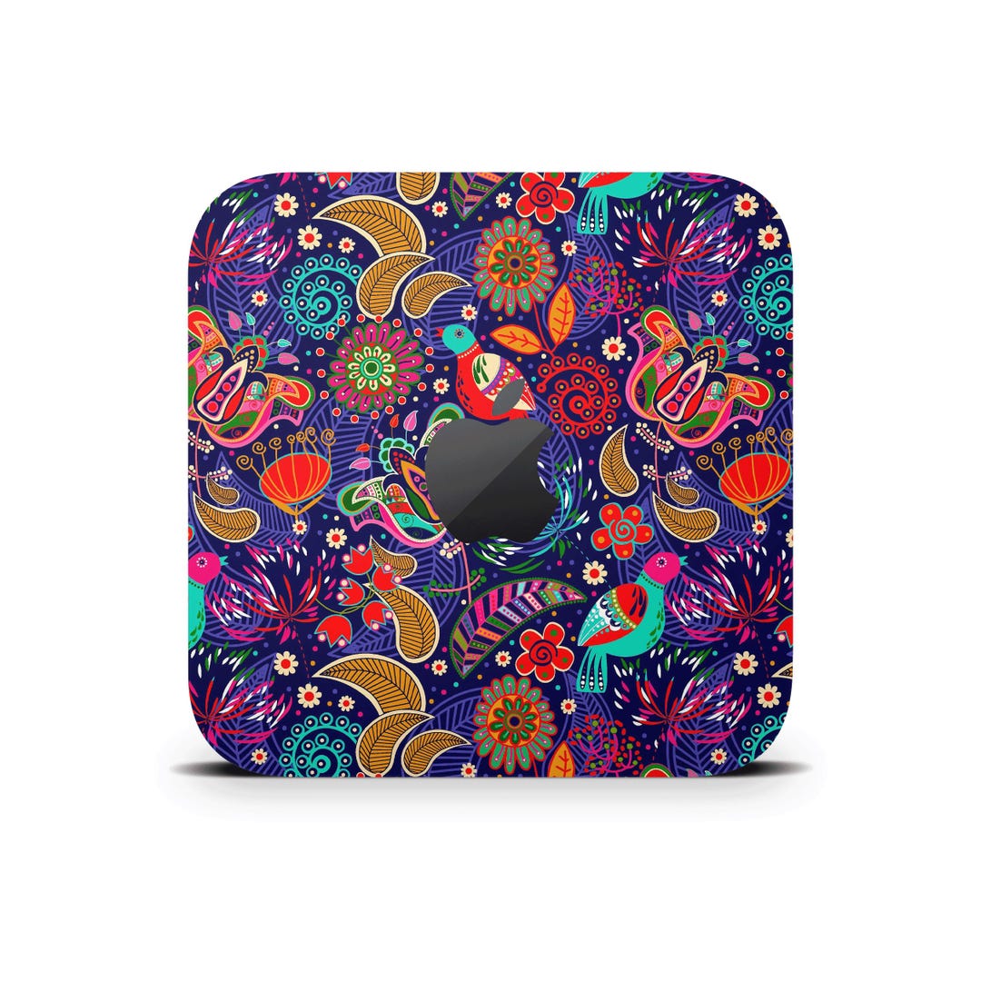 Birds & Flowers Mac Mini Skin, Mac Mini Decorative Wrap, Colorful ...