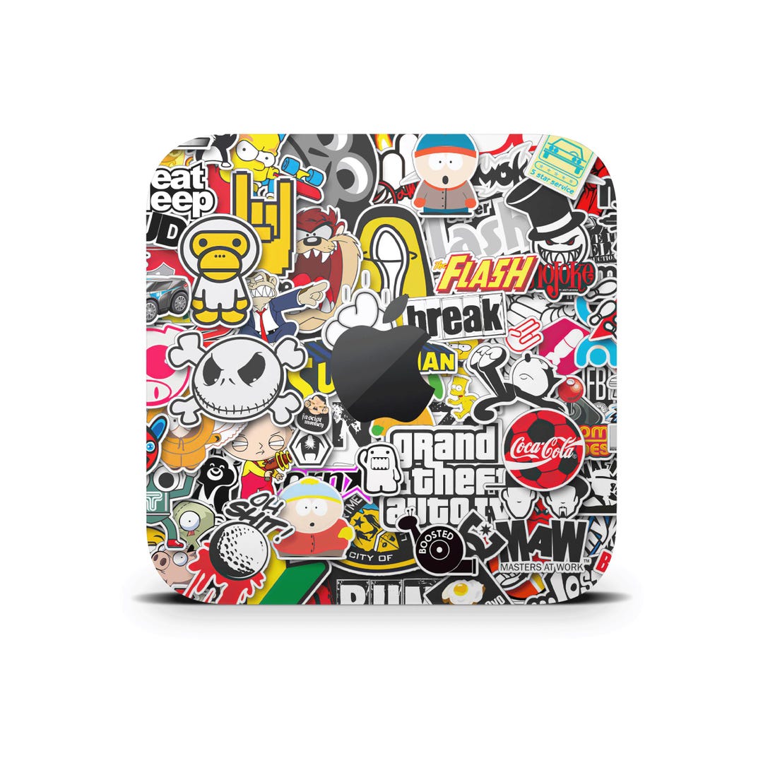 Stickerbomb Mac Mini Skin, Mac Mini Decorative Wrap, Bombing Pattern ...