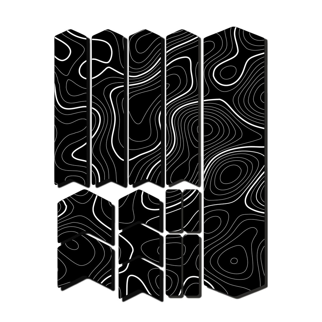 Topographic Map Pattern Bike Frame Stickers Bicycle Frame Fork ...