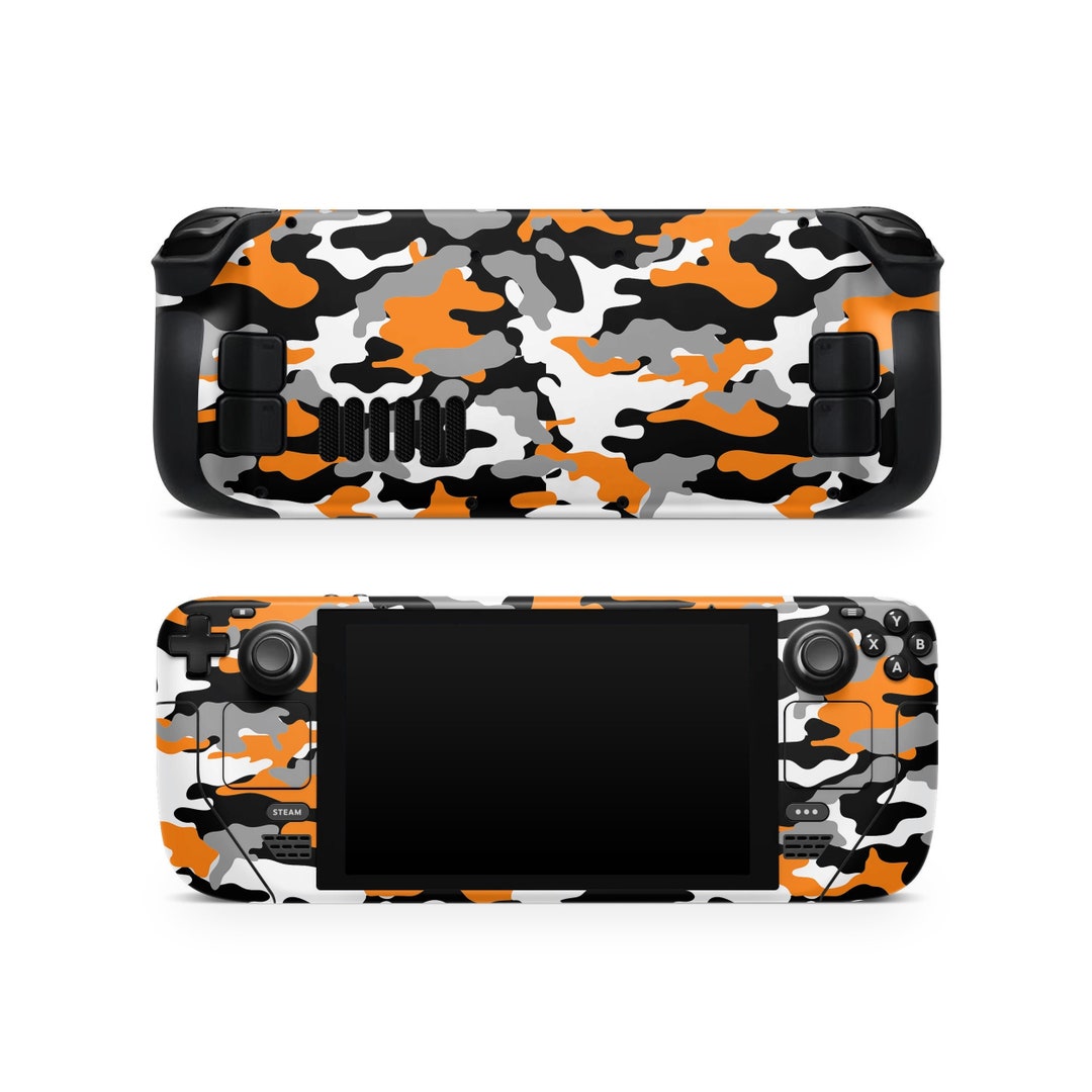 Orange Camo Steam Deck Skin, Skins for Steam Deck, Precut Printed Vinyl ...