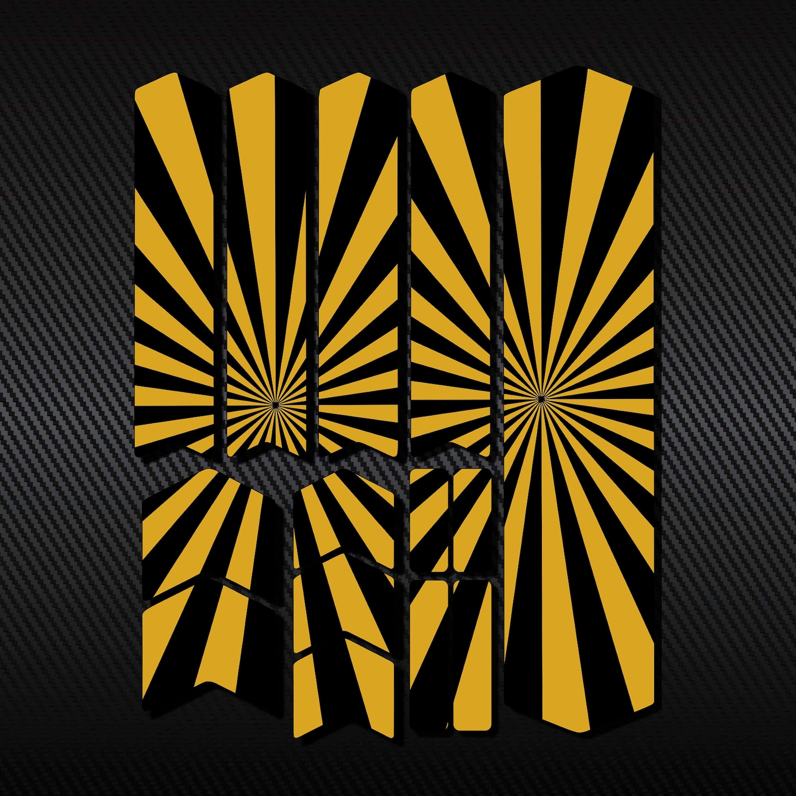 Golden Rising Sun Bicycle Frame Decals Set, Mtb Stickers, Frame ...