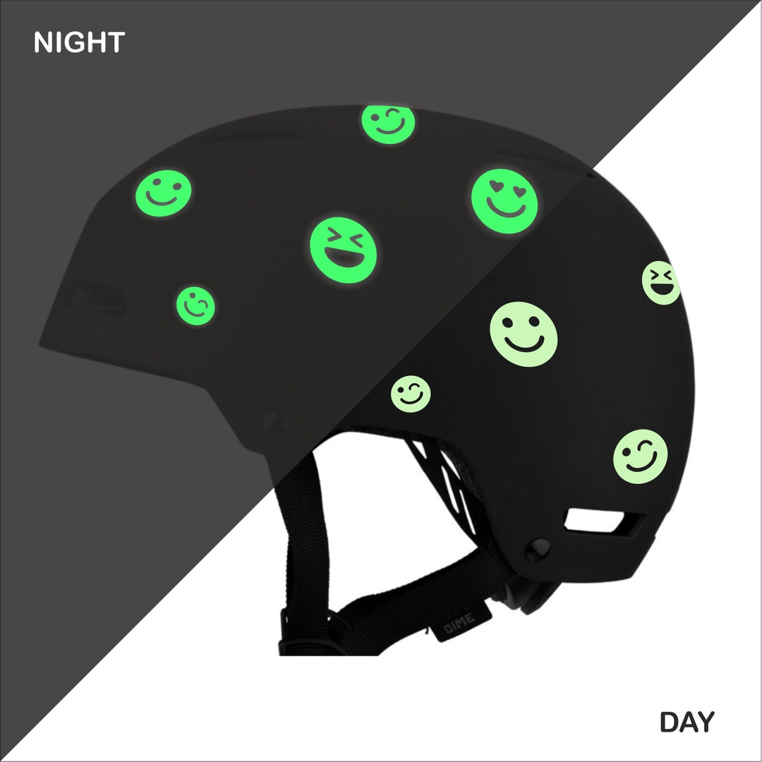 Glow in the Dark SMILEYS Decals Stickers for Helmets, Decals for Bike ...